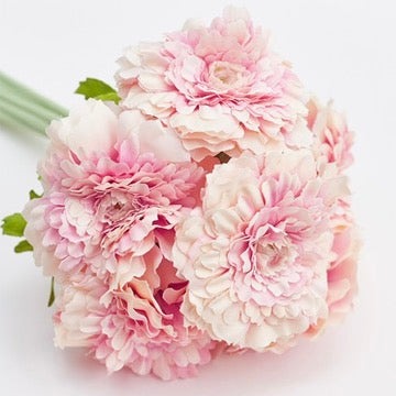 Chrysanthemum Artificial Silk Flower Bouquet (Strawberries & Cream ...