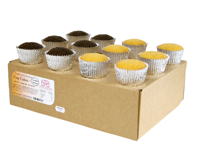 Ready to Decorate Vanilla & Chocolate Cupcakes Box of 24 – Windsor Cakecraft
