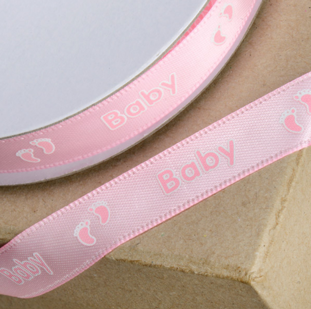 Pink Baby Footprint Ribbon – Windsor Cakecraft